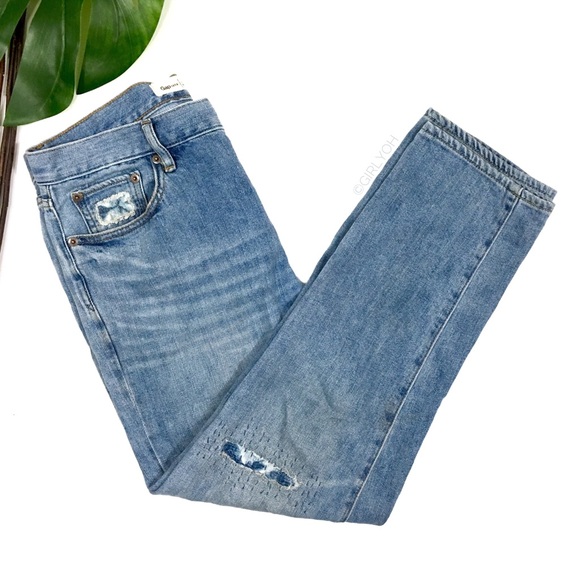 GAP | Jeans | Gap Relaxed Boyfriend Distressed Patch Fly Button Jeans ...